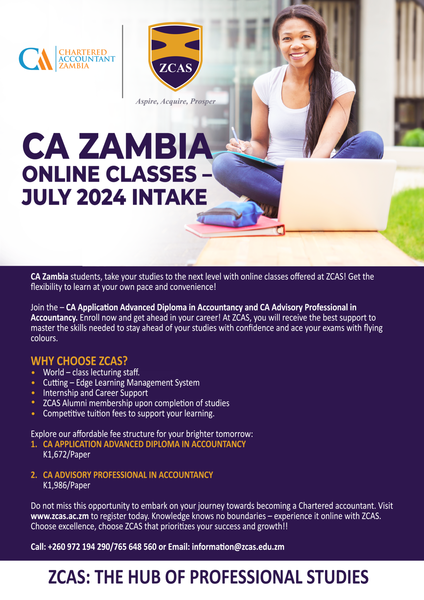 CA Zambia Online Classes – July 2024 Intake - ZCAS